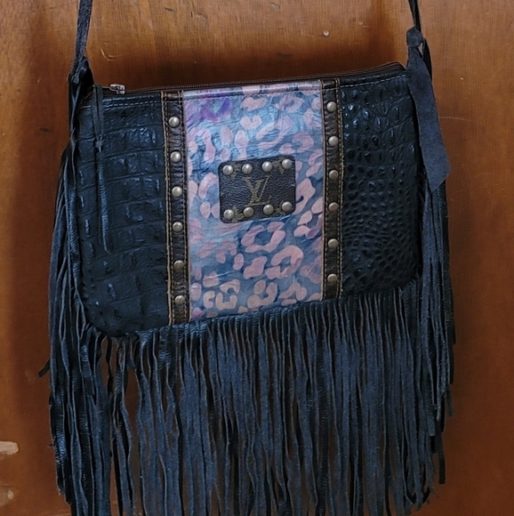Keep It Gypsy | Bags | Keep It Gypsy Black Croc Purple Leopard Maxine ...